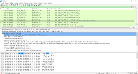 《计算机网络自顶向下》wireshark实验 lab2 通过检查数据包内容窗口中的原始数据 您是否看到数据中没有显示在数据包列表窗口