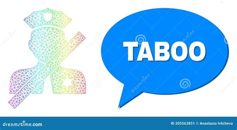 spectral net gradient closed police officer icon and taboo message