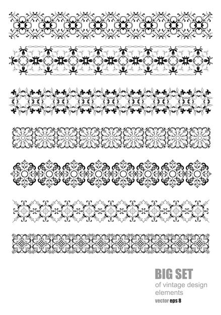 premium vector collection of ornamental rule lines in different
