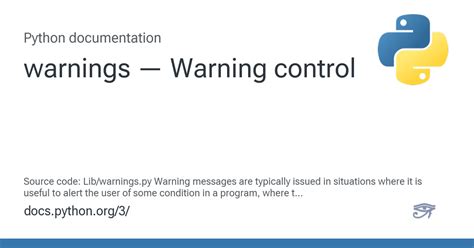 Warnings — Warning Control — Python 3150a0 Documentation