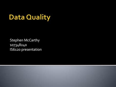 Data Quality Control Ppt