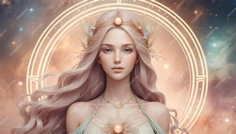 Premium Photo Zodiac Sign Virgo Beautiful Women The Background Of The Universe