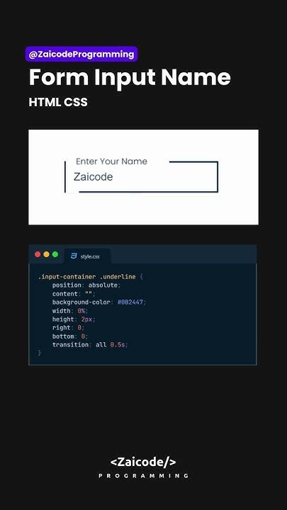 Form Input Html Css Cssanimation Form Zaicode Htmlcss