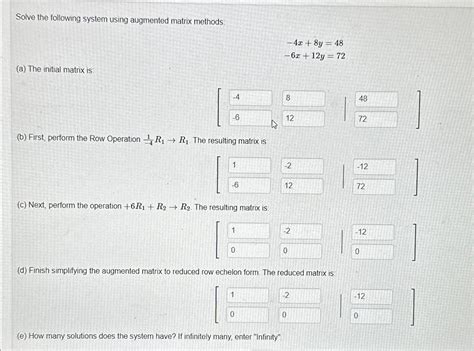 Solved Solve the following system using augmented matrix | Chegg.com