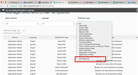 Prepare Set Password Automated Message Schoolmint Support