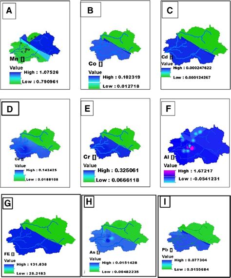 Figure4 A I Heavy Metals Interpolation Map Over The Watershed Of The