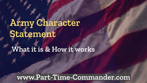 Army Character Statement Purpose Importance And Tips