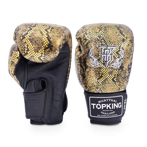 Top King Boxing Gloves Snake Gold Black | Minotaur Fight Store - Boxing ...