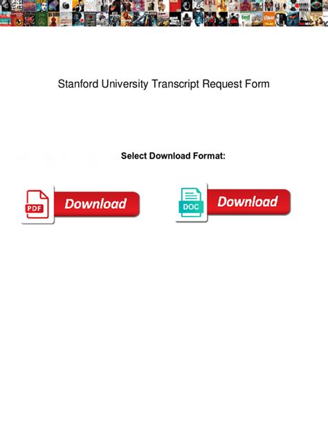 Fillable Online Stanford University Transcript Request Form Stanford University Transcript