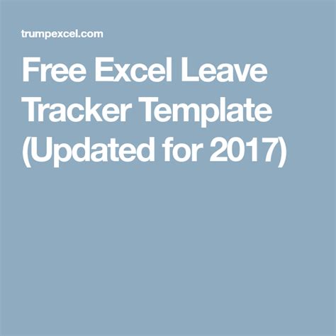 Casual Tips About Free Excel Leave Tracker Template Earcold
