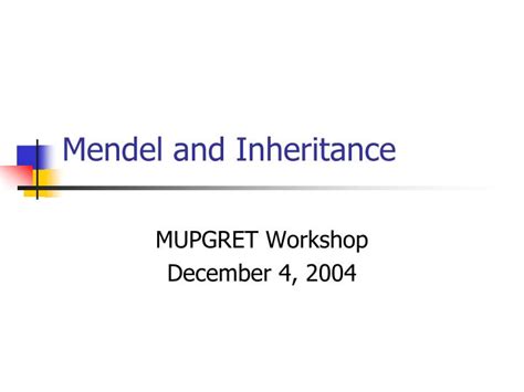 Ppt Mendel And Inheritance Powerpoint Presentation Free Download Id