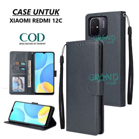 Jual Flip Case XIAOMI REDMI C Premium Wallet Casing Leather Stand Cover Hitam Jakarta