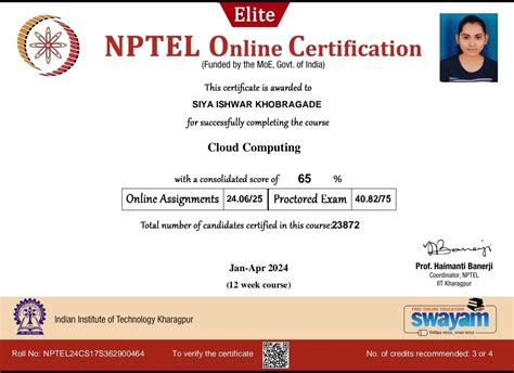 Siya Khobragade On Linkedin Nptel Cloudcomputing Continuouslearning Cloudcomputing Future