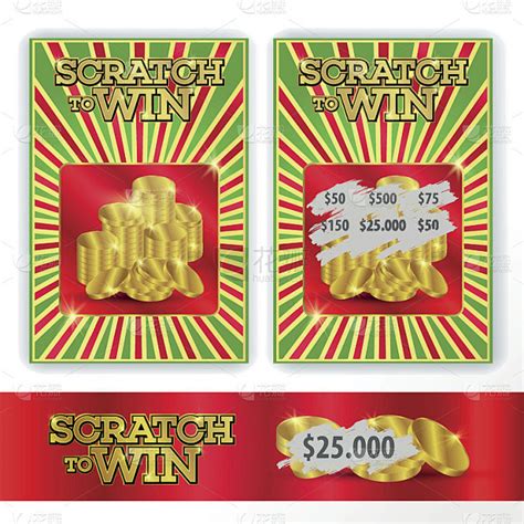 模板刮刮彩票赢得。