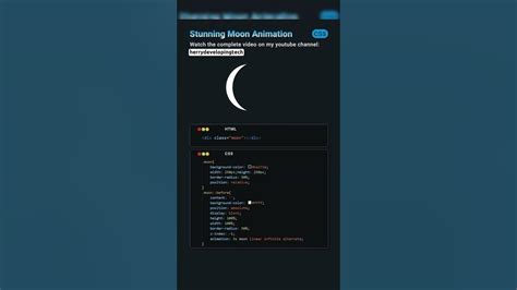 🌙 Create A Stunning Moon Animation With Css And Js 🌌💻shorts