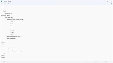 Generate Rainbow Text Using HTML Colorful Web Design Techniques