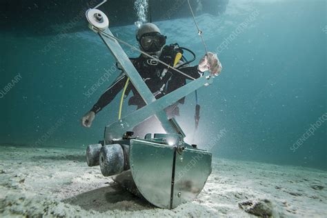 Sampling Sand Quality On The Seabed Stock Image C039 1658 Science Photo Library