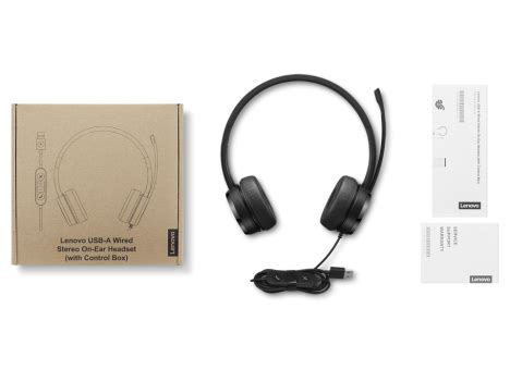 Audio Lenovo Usb A Wired Stereo On Ear Headset With Control Box Xd K