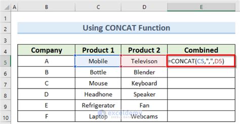 combine multiple cells into one separated by comma in excel