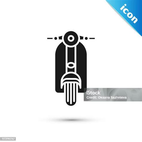 흰색 배경에 격리 된 검은 색 스쿠터 아이콘입니다 벡터 일러스트레이션 교통수단에 대한 스톡 벡터 아트 및 기타 이미지 교통수단 도로 모터 스쿠터 Istock