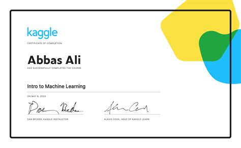 Abbas Ali Completed The Intro To Machine Learning Course On Kaggle