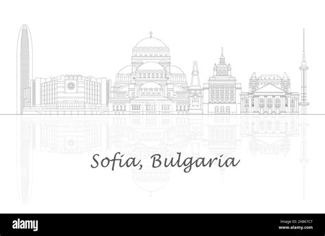 Outline Skyline Panorama Of City Of Sofia Bulgaria Vector