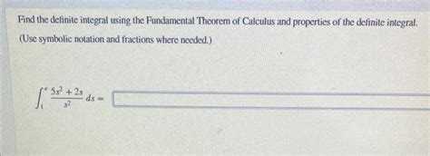 Solved Find The Definite Integral Using The Fundamental Chegg