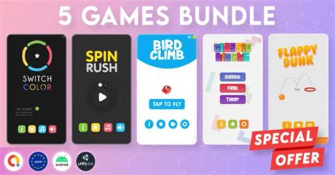 Premium Best Bundle 5 Games Admob Gdpr Unity Ads Codeintra