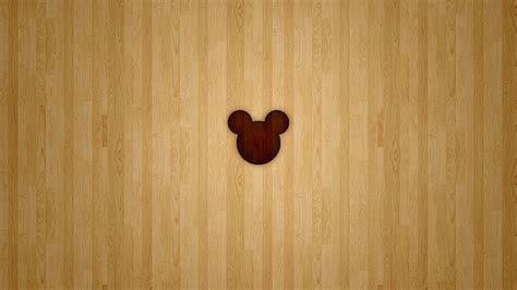 Download Disney 1920x1080 Hd Mickey Mouse Logo On Wood Wallpaper