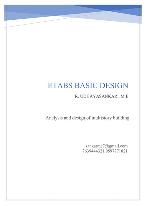 Etabs Basic Design Pdf Civil Engineering Industry Industries