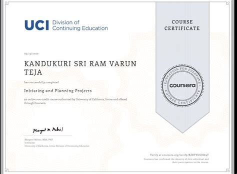 Sri Ram Varun Teja Kandukuri On Linkedin Initiatingandplanningprojects Coursera Elearning