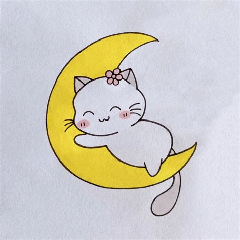 小猫简笔画带颜色简单（高清13张）简笔画图片大全