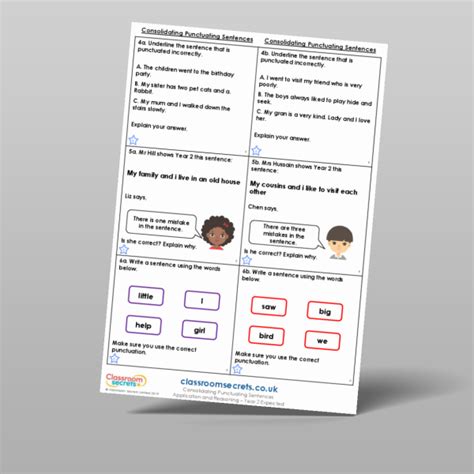 Year 2 Consolidating Punctuating Sentences Application And Reasoning Resource Classroom Secrets