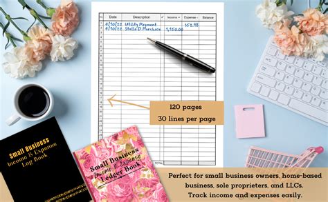 Small Business Income And Expense Ledger Book Simple Accounting 2 Column Logbook