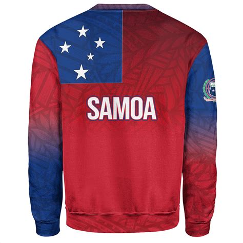 Samoa Sweatshirt Samoa Flag Color With Traditional Patterns Samoa Sweatshirt Samoa Flag Color With Traditional Patterns