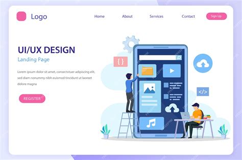 Premium Vector Ui Ux Design Concept Creating An Application Design