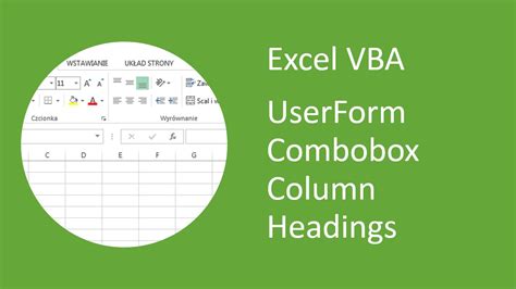Excel VBA UserForm Combobox Column Headings YouTube