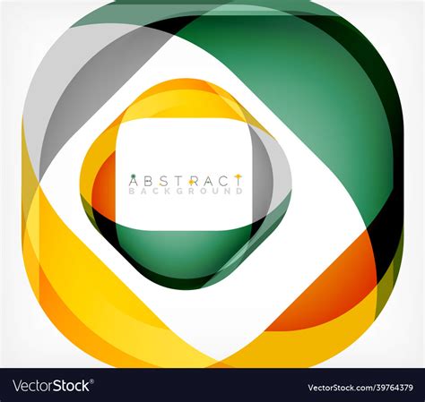 Abstract Square Shape With Overlapping Waves Vector Image