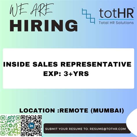 Insidesalesrepresentative Remote Mumbai Remotejobs Hiringalert