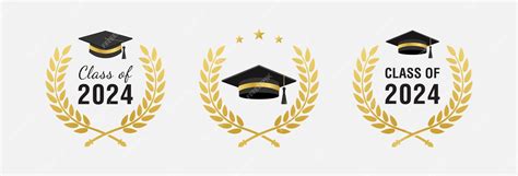 Premium Vector Set Of Class Of 2024 Graduation Award Emblem Design