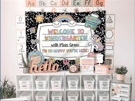 Classroom Decor Composition Notebook Theme Custom Classroom Tapestry Welcome Back To School