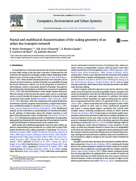 Pdf Fractal And Multifractal Characterization Of The Scaling Geometry Of An Urban Bus