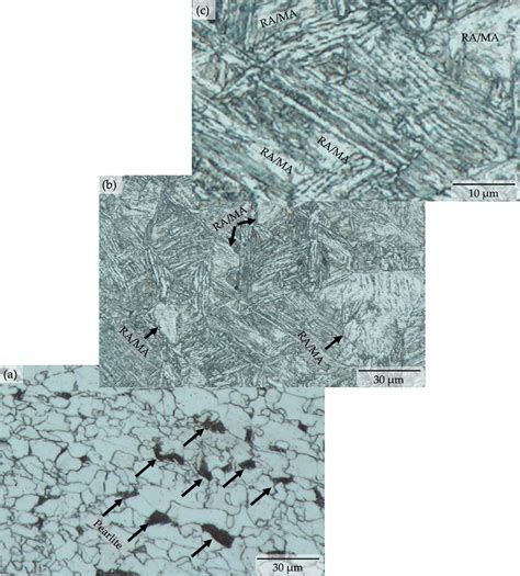 Optical Micrographs Showing Pre Heat Treated Ferrite Pearlite