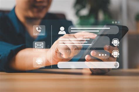 Person Use Customer Service And Support Live Chat With Chatbot And Automatic Messages