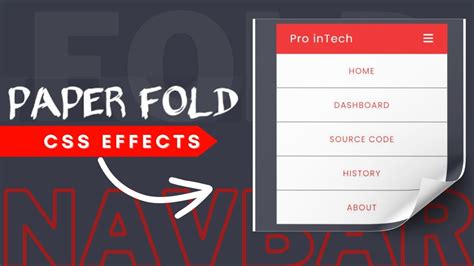 Vertical Navbar With Paper Fold Effects In Html Css And Javascript Css