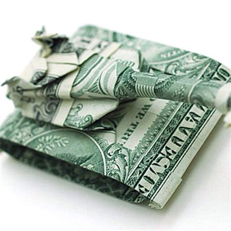 Two Dollars Battle Tank Dollar Origami Money Origami Dollar Bill