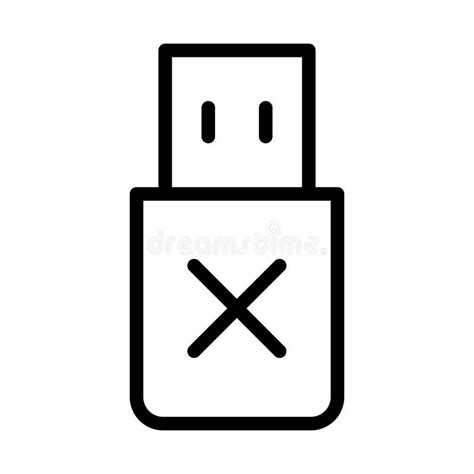 Flash Drive Icon Line Isolated On White Background Black Flat Thin Icon On Modern Outline Style