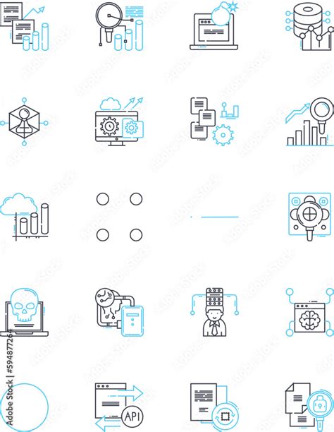 Huge Information Linear Icons Set Insights Analytics Big Data Intelligence Data Mining
