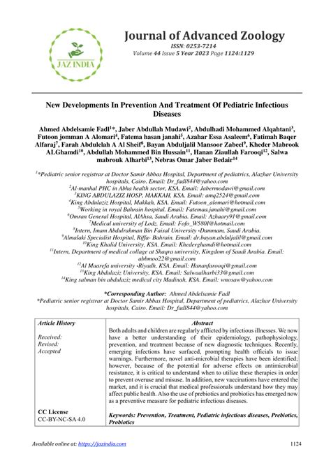 Pdf New Developments In Prevention And Treatment Of Pediatric