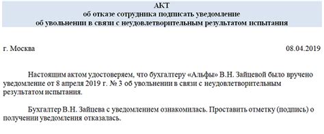 Увольнение после испытательного срока по инициативе работодателя как оформить